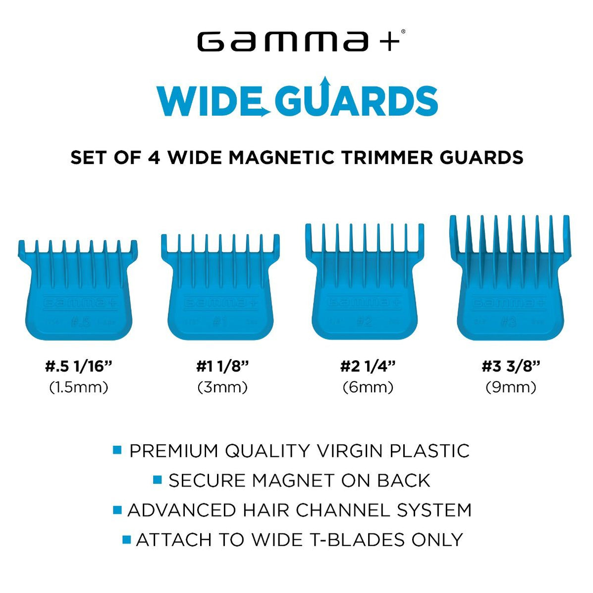 GAMMA+ Wide Trimmer Blade Magnetic Guards — My Supply Guy